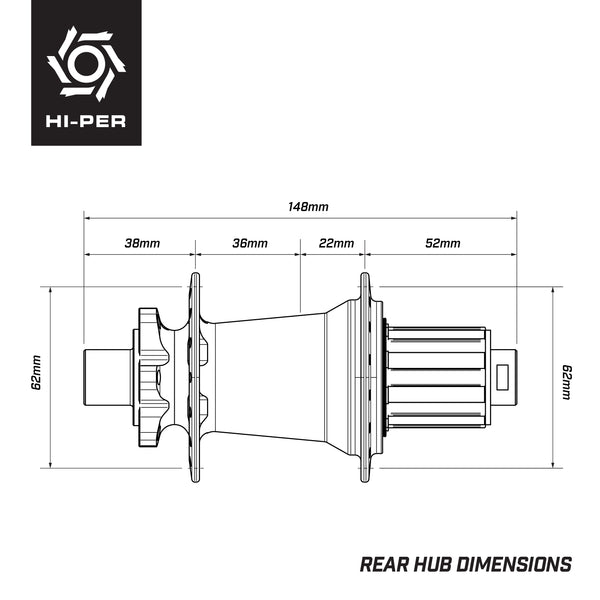 Hi-per Rear Hub- Black – Lyne Components